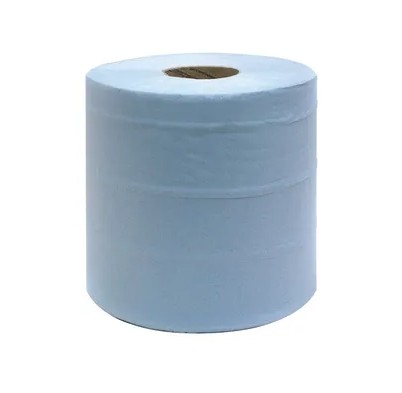 150m 2-Ply Blue Flat Sheet Centre Pull Hand Rolls (Pack of 6) - Interfix