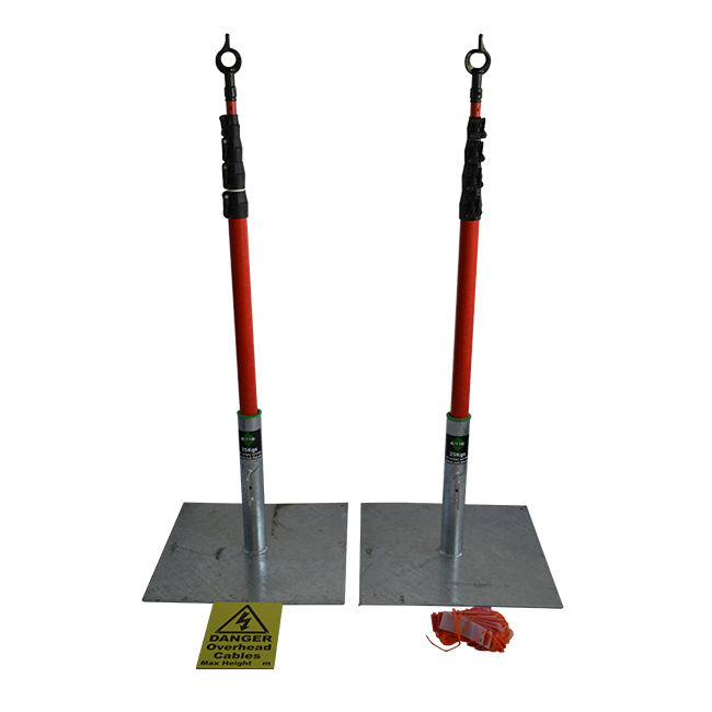 Guardian Goalpost Set comprising 2no 6m High Telescopic Posts, 2no ...